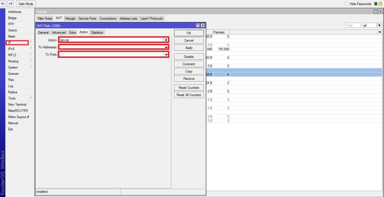 Configuring MikroTik port forwarding through Winbox