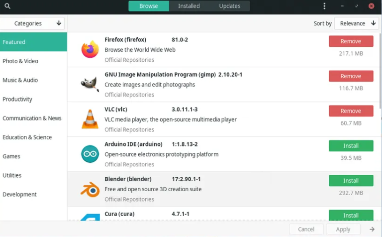 Manjaro Package Manager:Install/Remove Software with Pacman
