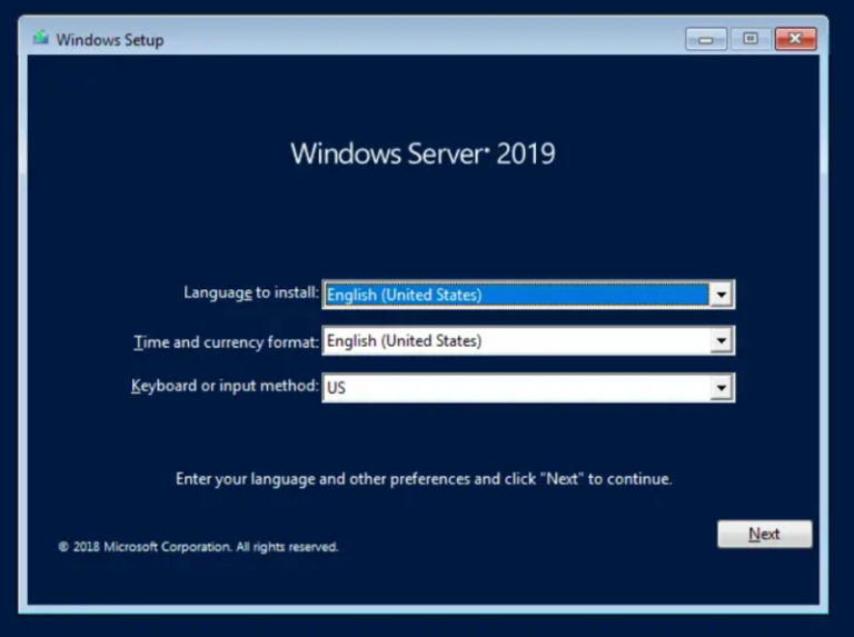 Microsoft Windows Server 2019: Visual Installation Process