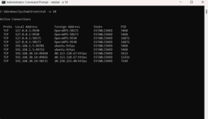 Use netstat Command in Windows {Check Network Connections}
